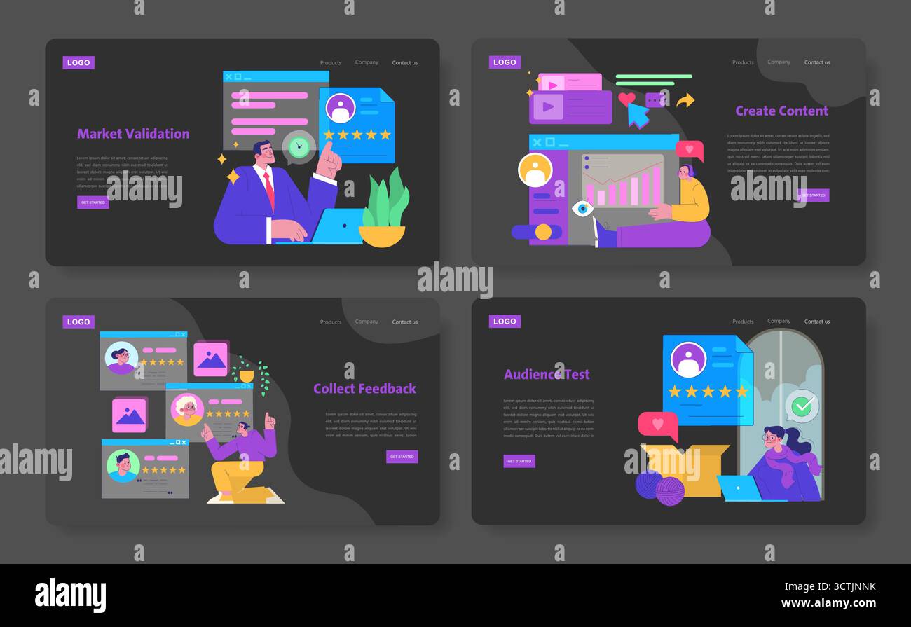 Vector illustration showcasing key business processes like market ...