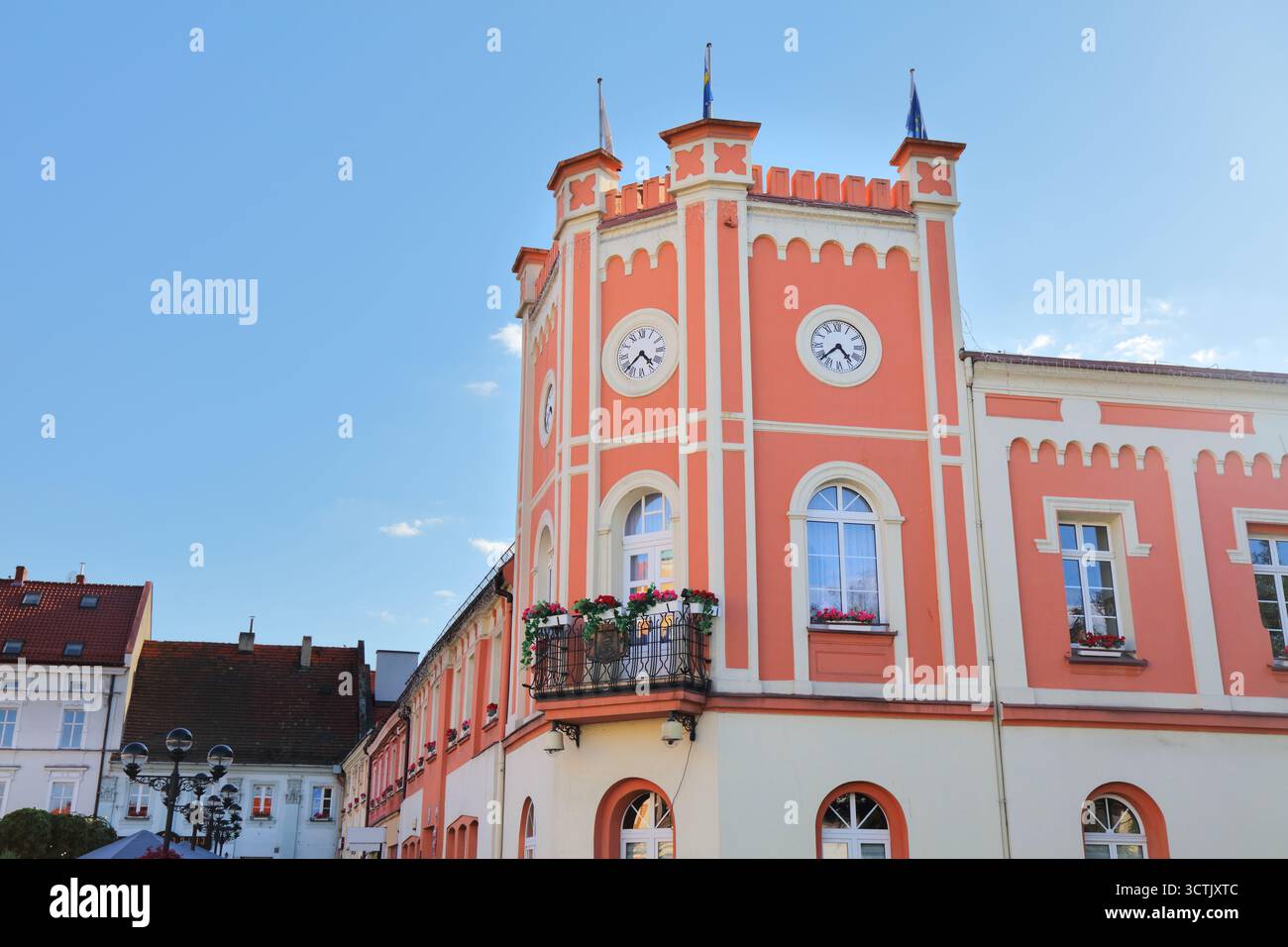 Mikolow city in Poland. Rynek town square architecture - City Hall ...