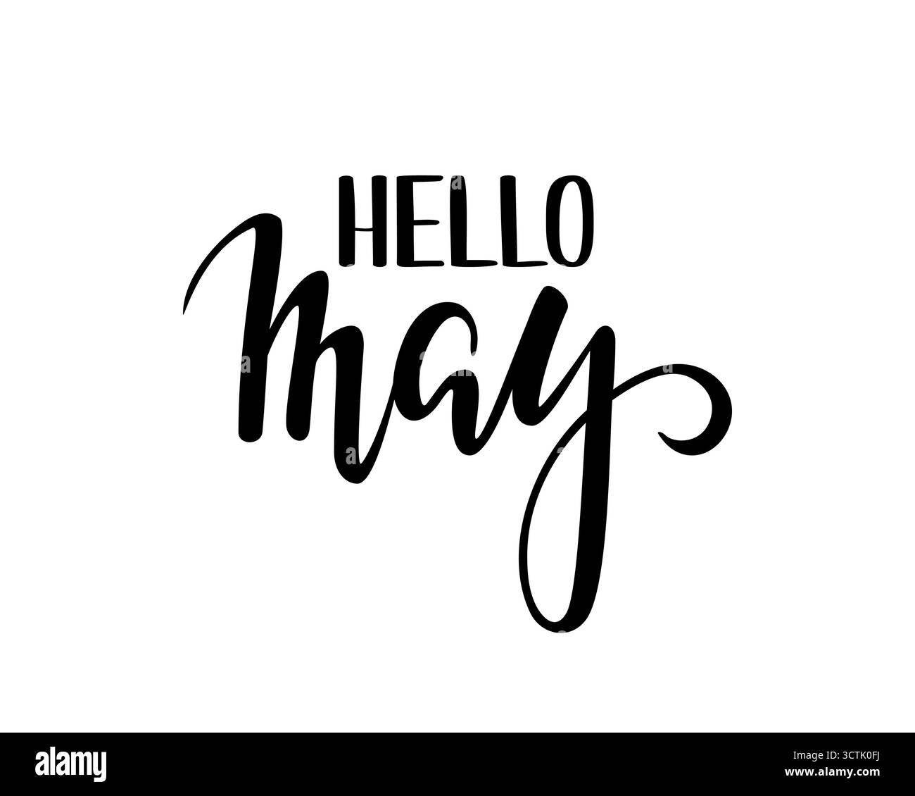 Hello spring lettering vector Black and White Stock Photos & Images - Alamy