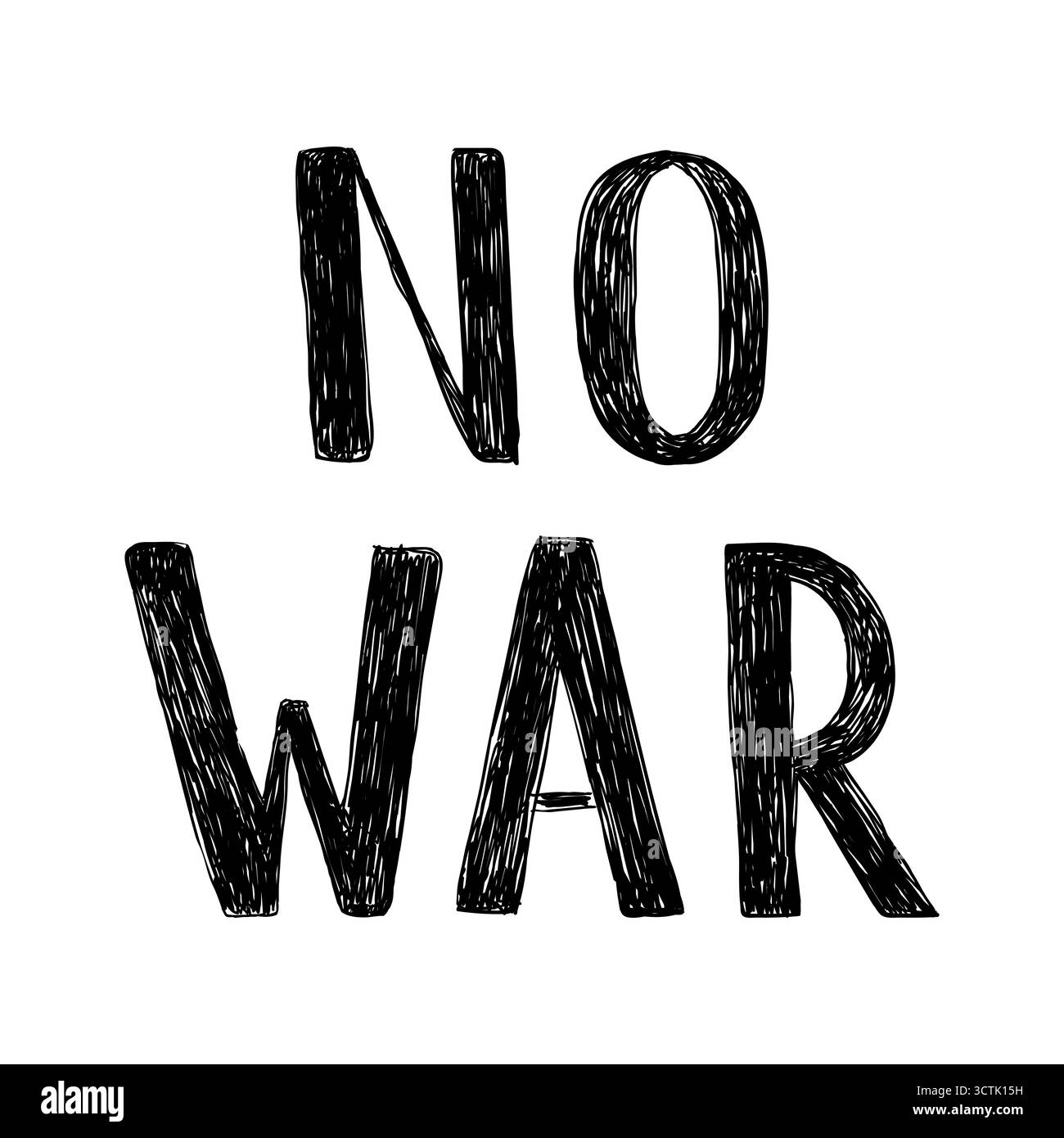 Vector handwritten inscription No war. Hand drawn brush pen lettering ...