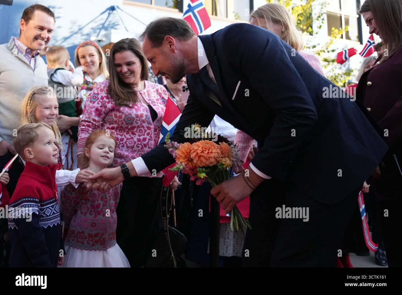 Crown Prince Haakon of Norway arrives at the Norway House in ...