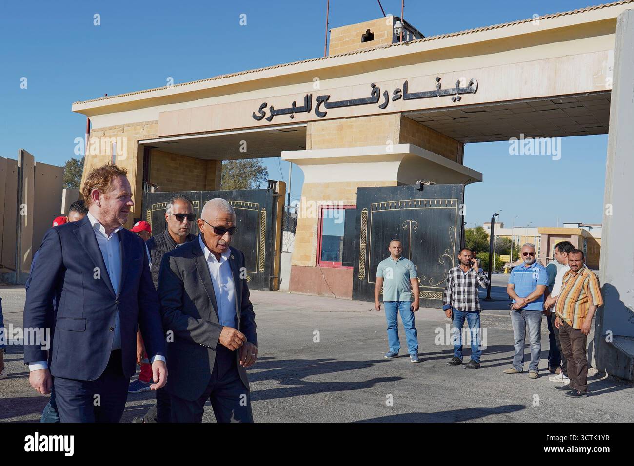 Dutch foreign Minister David van Weel, left, is accompanied by North Sinai Governor Khaled ...