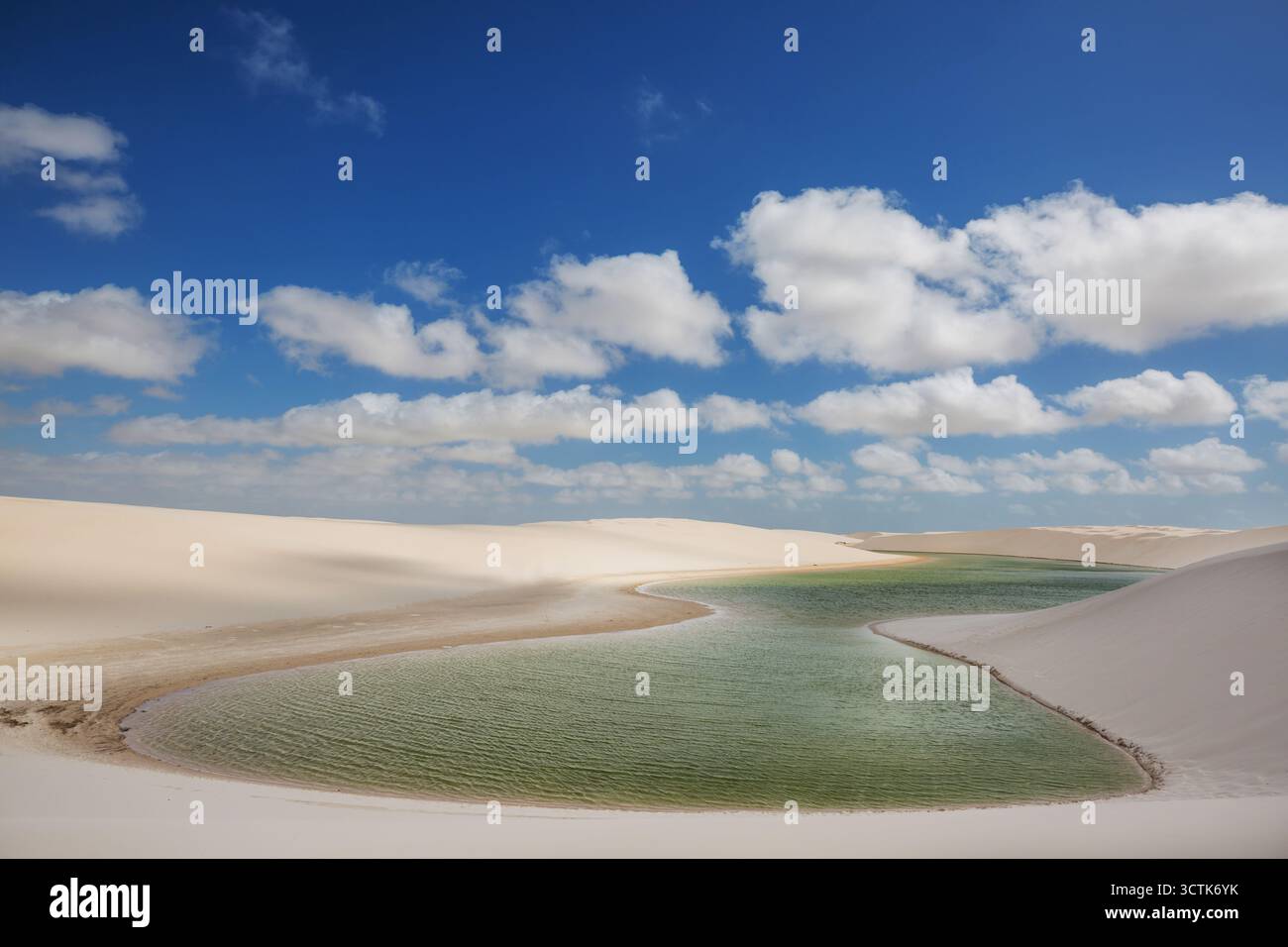 Lagoons in the desert of Lencois Maranhenses National Park, Brazil ...