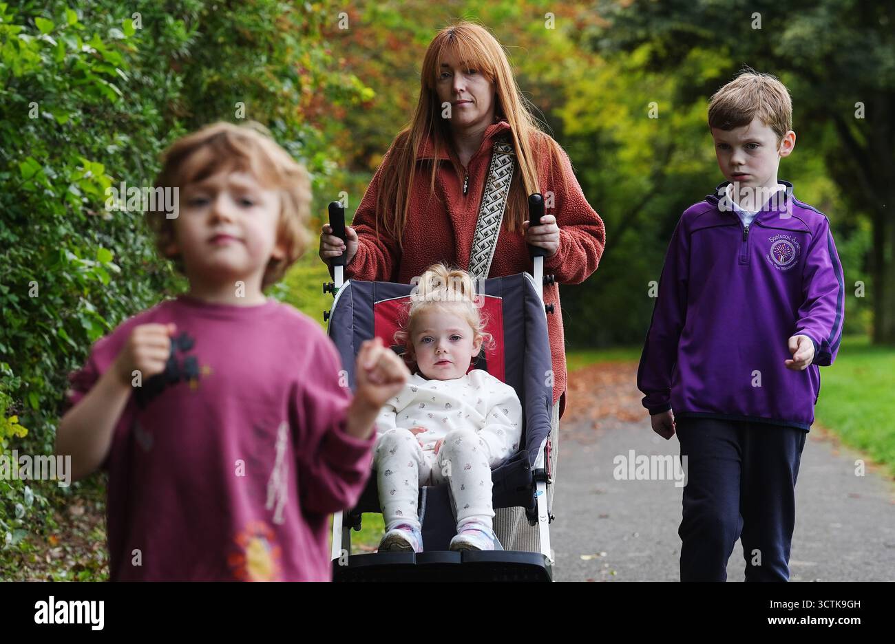 Adrienne Doyle with her children (from left) five year-old Teddy, three ...