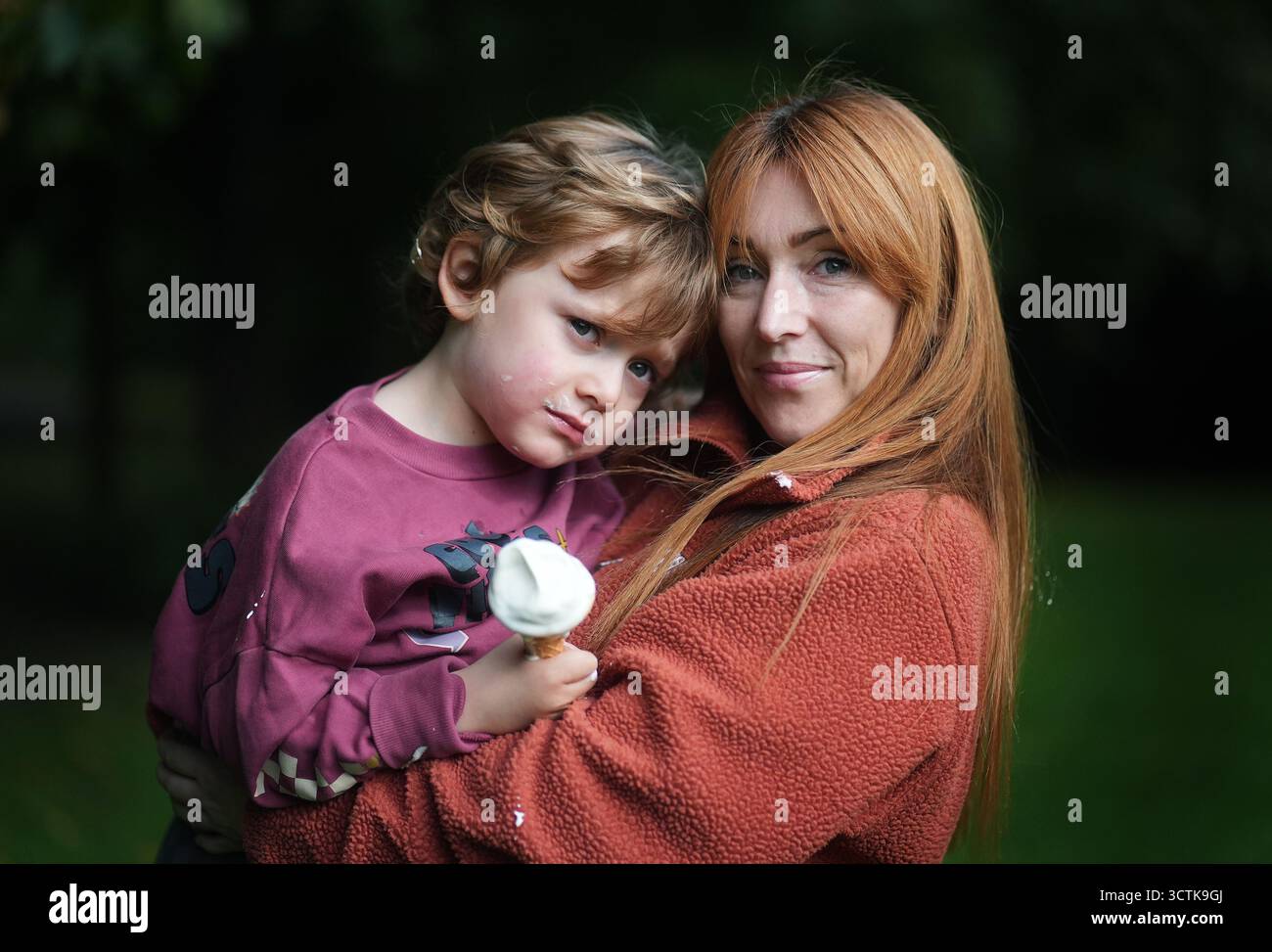 Adrienne Doyle with her five-year-old son Teddy, at Johnstown Park ...
