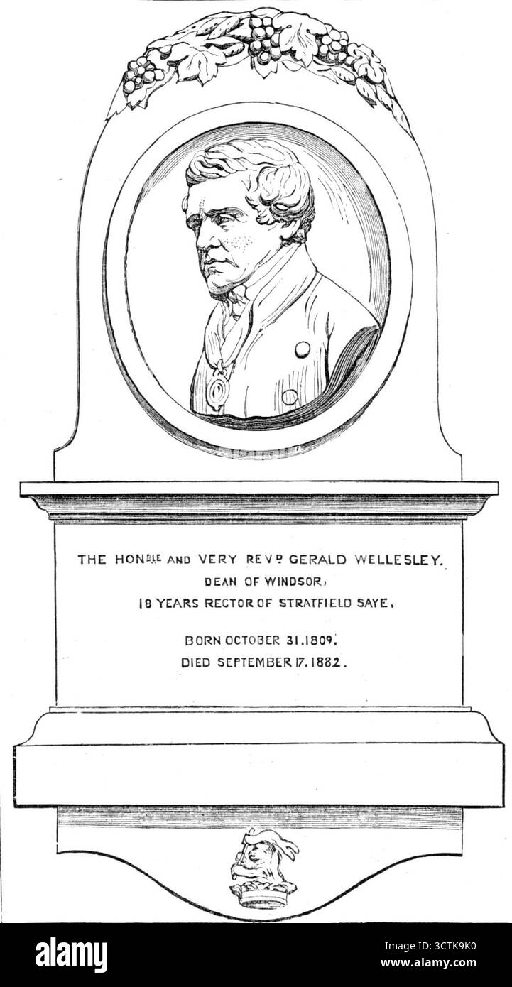 Monument to the late Dean of Windsor in Strathfieldsaye Church, 1883 ...