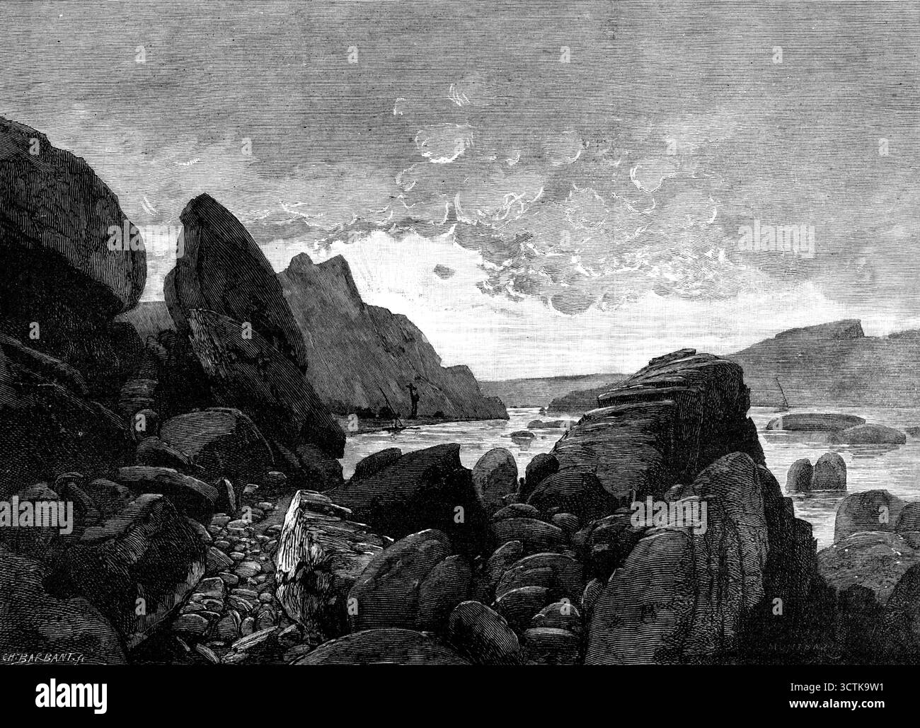 Rocks border Black and White Stock Photos & Images - Alamy