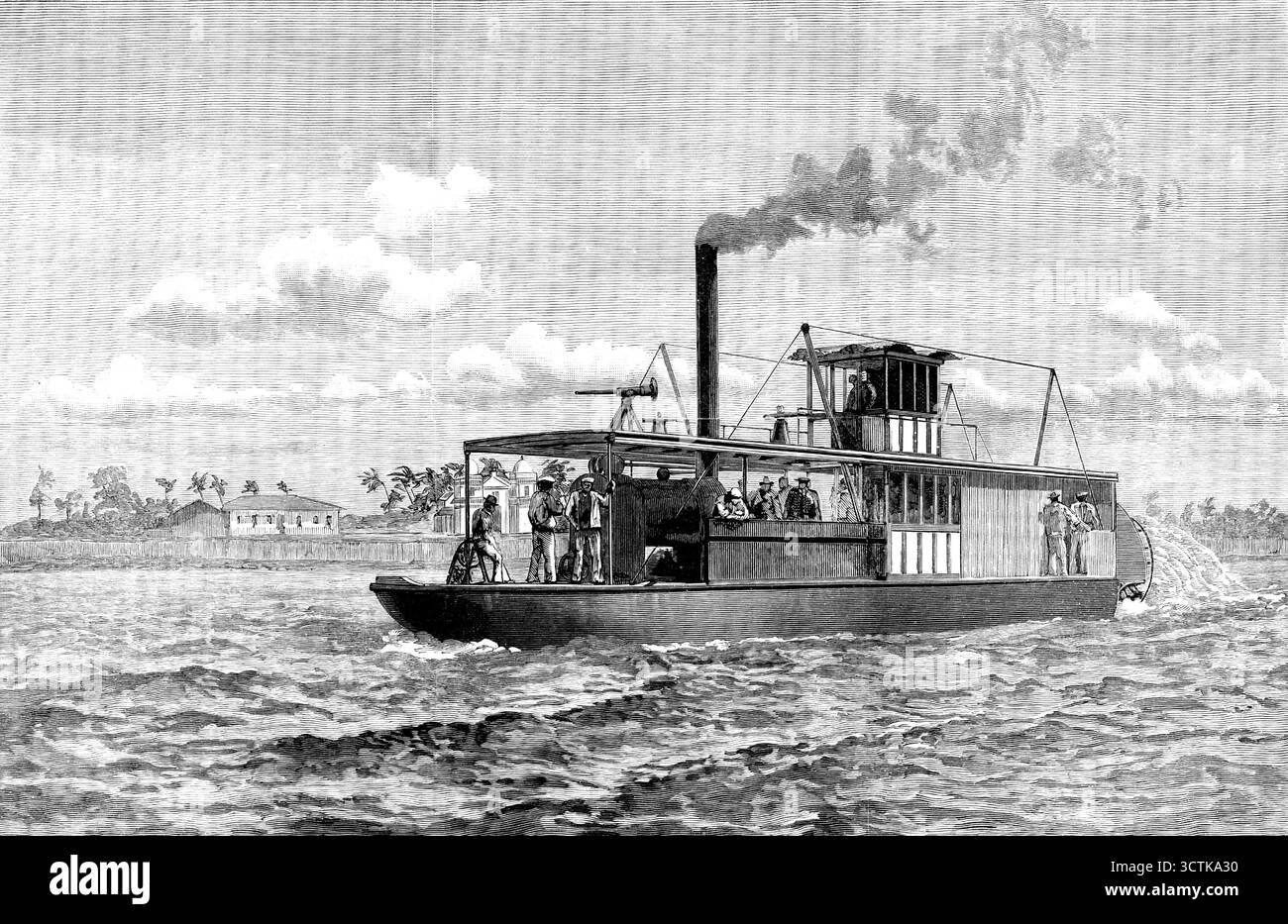 Portuguese gun-boat on the Zambesi, 1890. 'The Portuguese gun-boat on ...