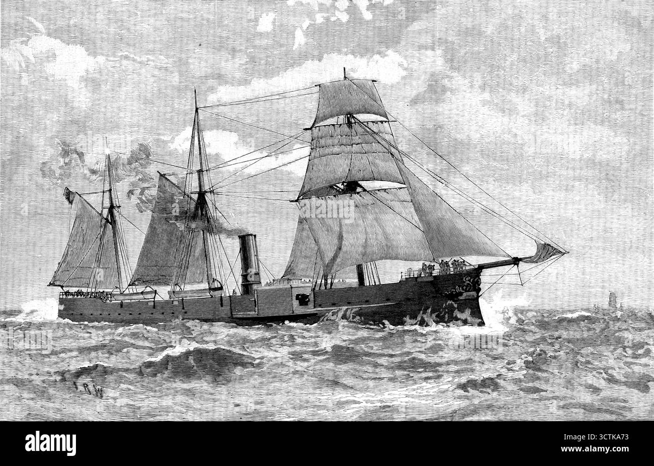 The Vasco da Gama, the only ironclad of the Portuguese government, 1890 ...