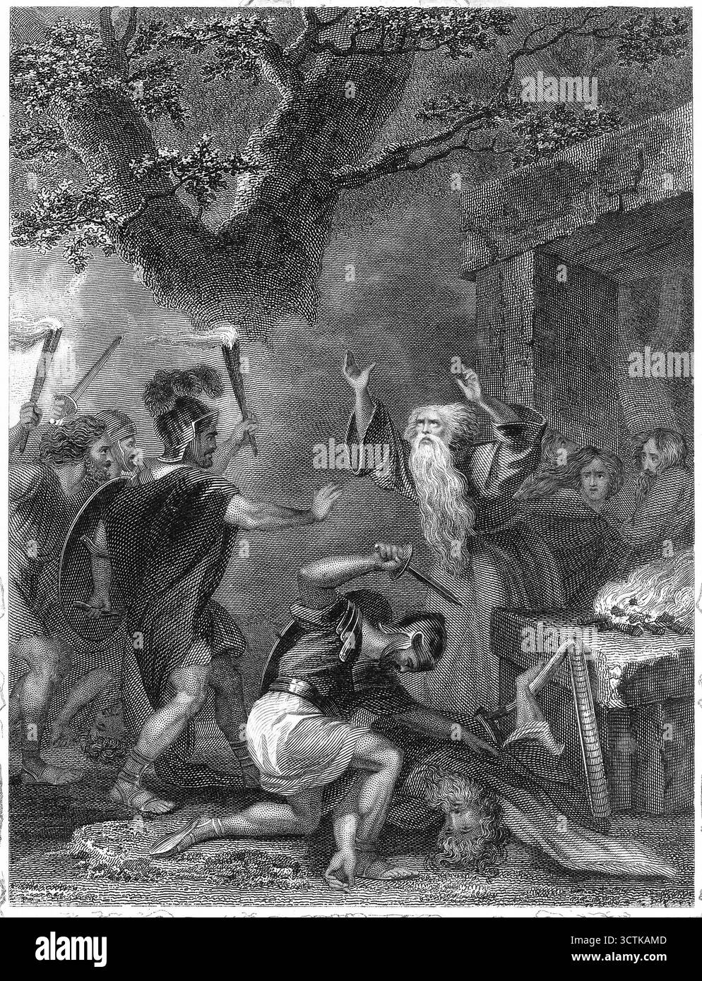 The massacre of the Druids under the command of Julius Caesar, 1838 ...