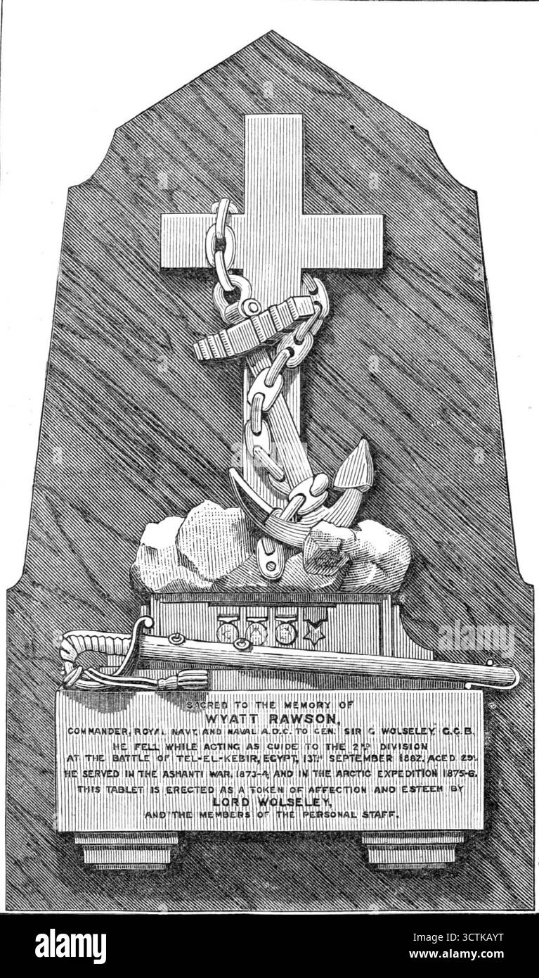 Tablet to the late Commander Wyatt Rawson, R.N. killed at Tel-El-Kebir ...