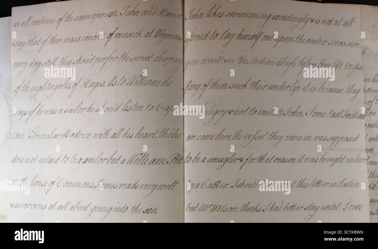 Letter from Hester Pitt, between 1766 and 1770 Stock Photo - Alamy