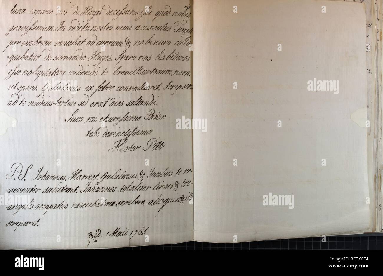Letter from Hester Pitt, between 1766 and 1770 Stock Photo - Alamy