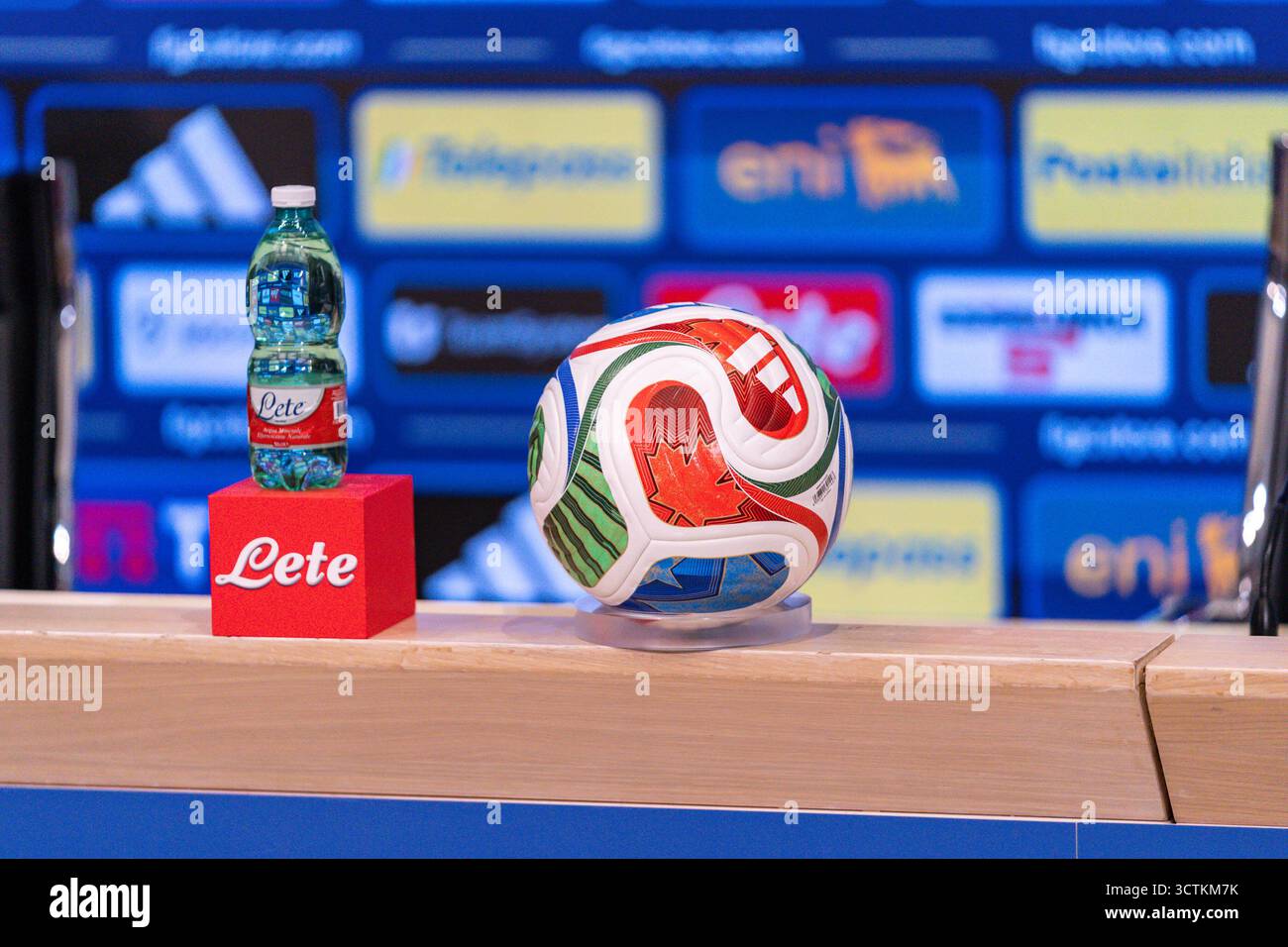 Florence, Italy. 07th Oct, 2025. The new ball of Adidas of the national ...