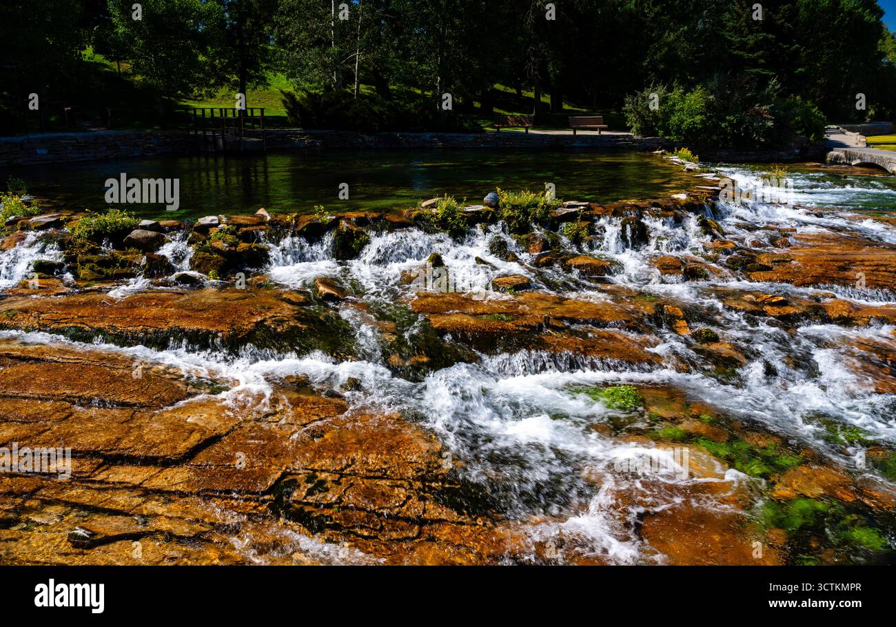 Giant Springs State Park on a beautiful summer morning. Great Falls ...