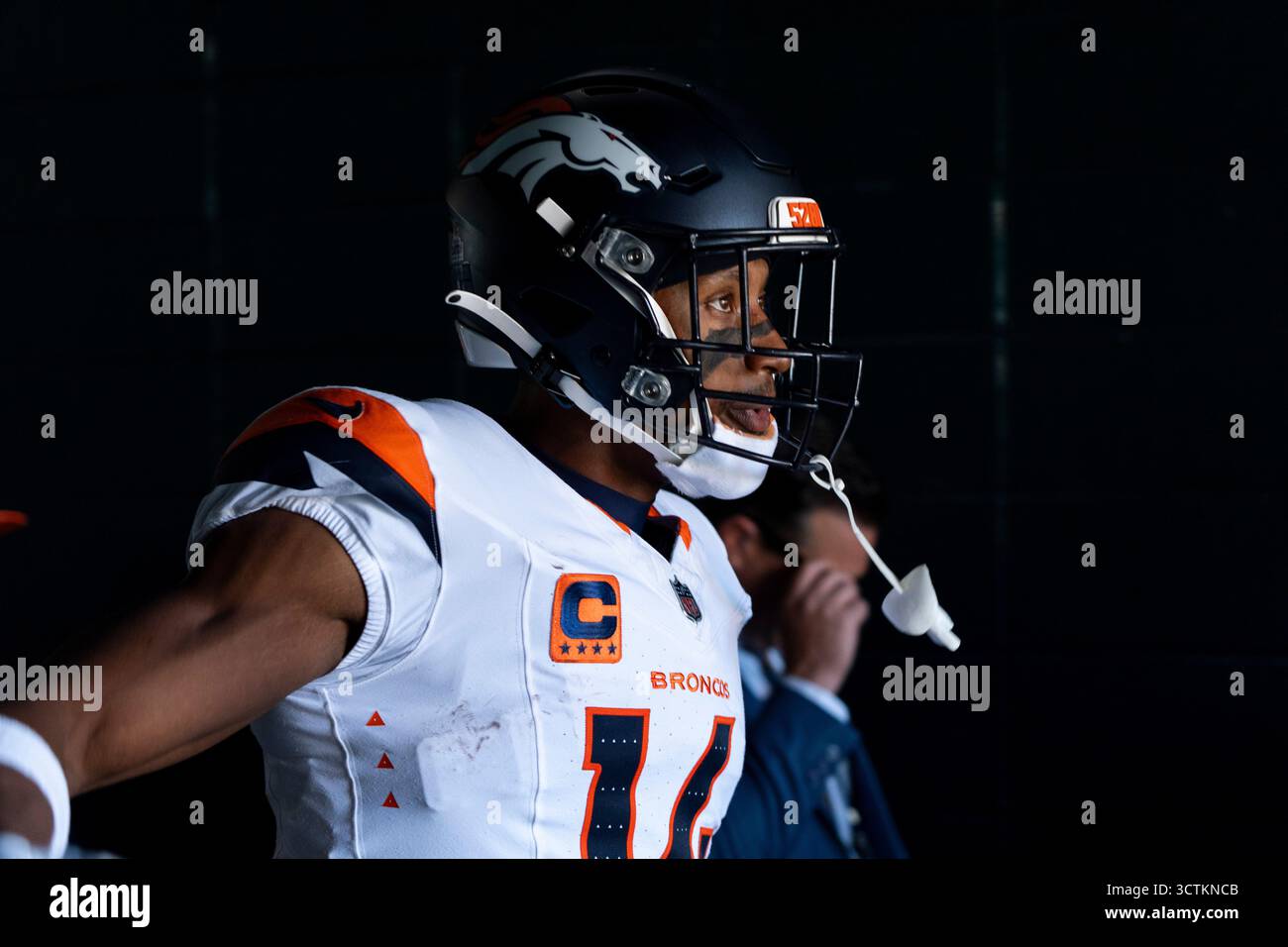 Denver Broncos wide receiver Courtland Sutton take the field prior to ...