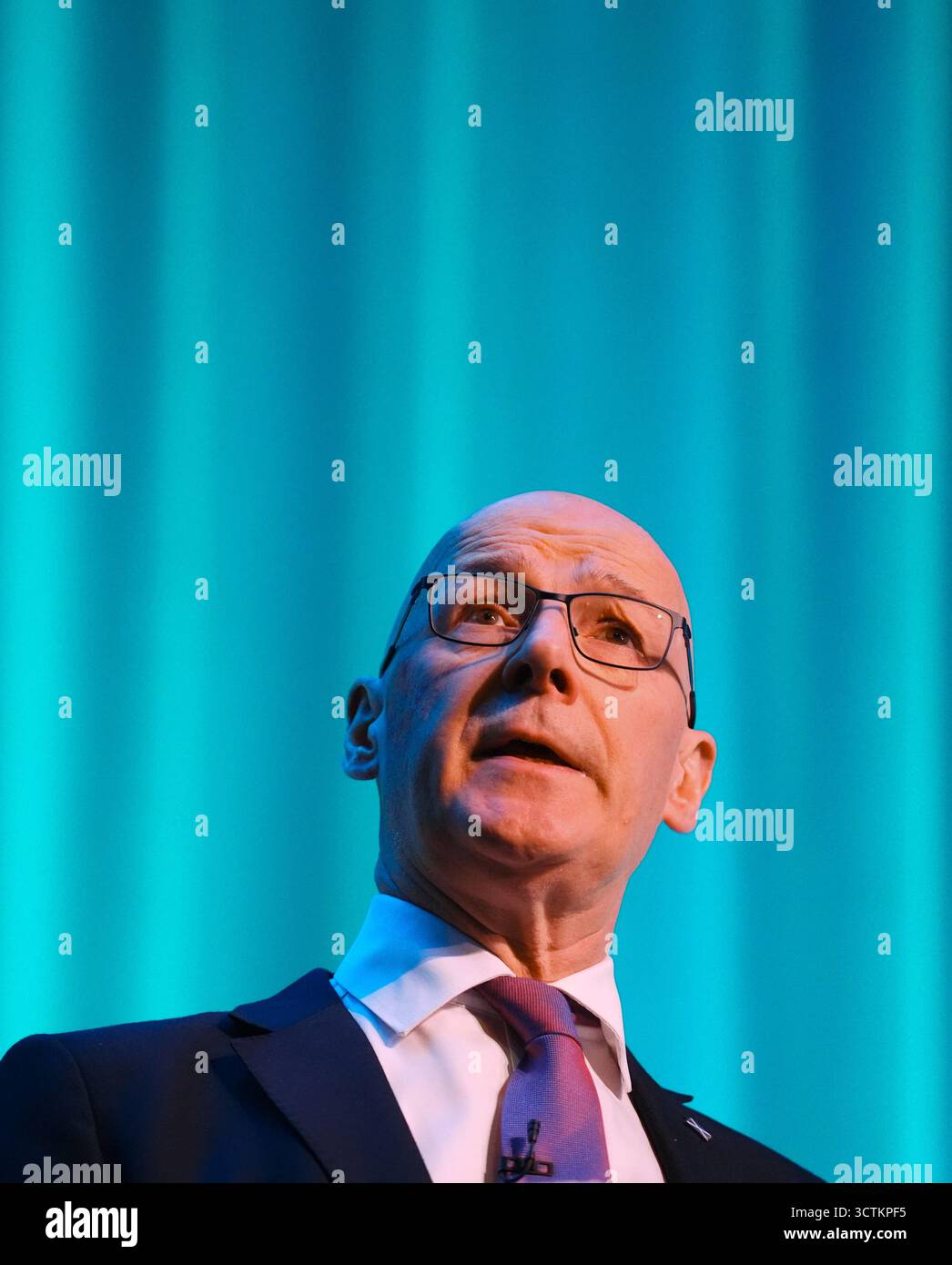 First Minister of Scotland John Swinney delivers a speech to Scotland's ...