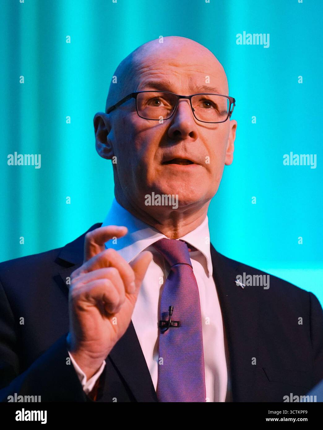 First Minister of Scotland John Swinney delivers a speech to Scotland's ...