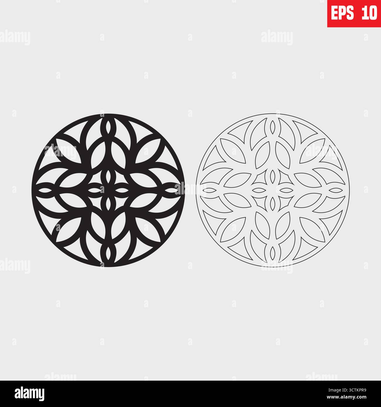 Laser cut template. Stencil. Mandala design. Round ornament. Ethnic ...