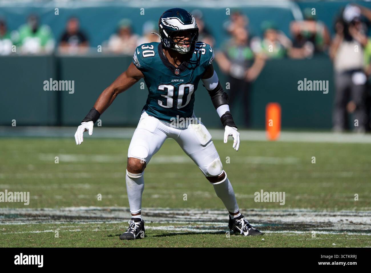 Philadelphia Eagles linebacker Jihaad Campbell in action during an NFL ...