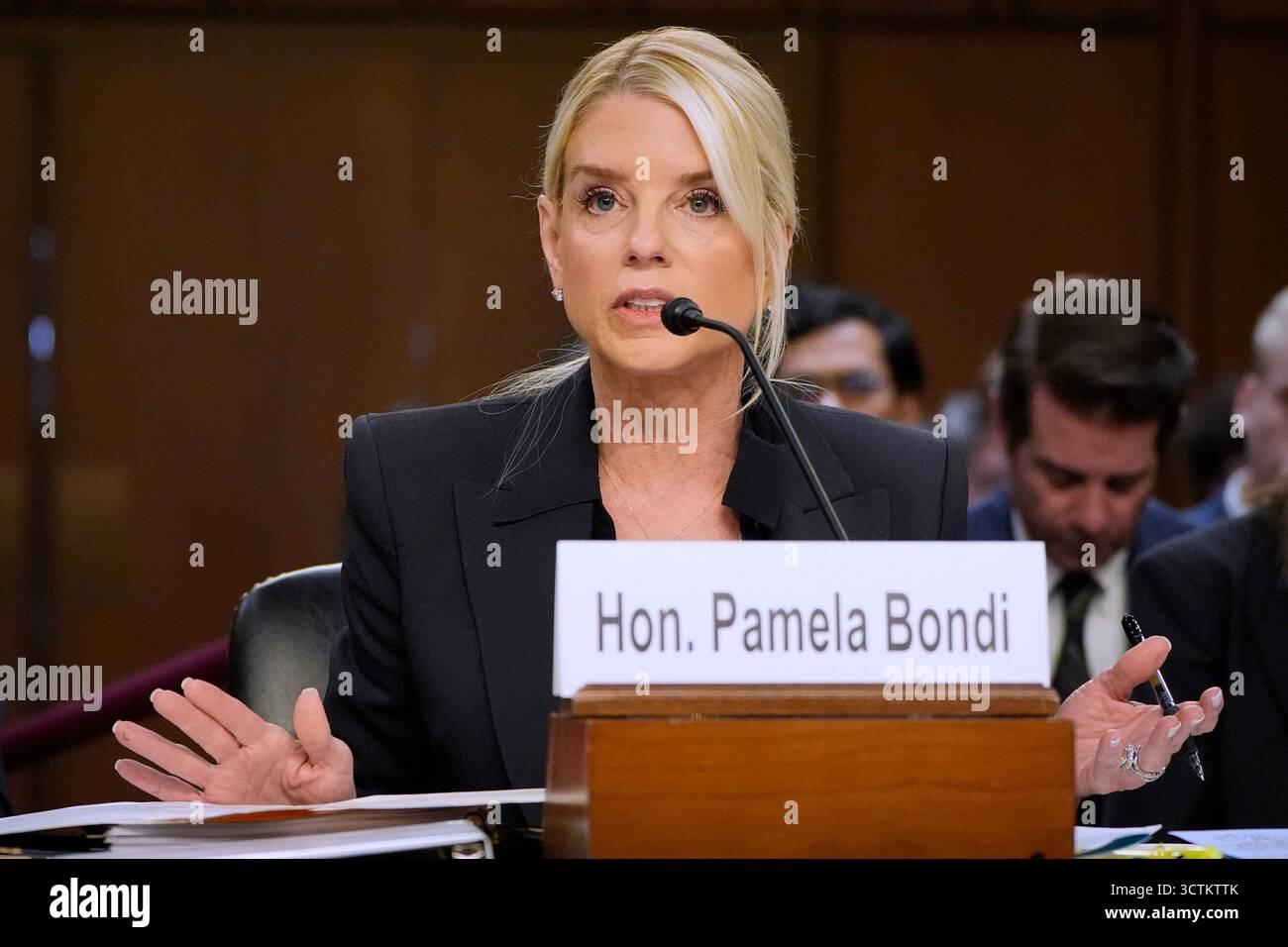 Attorney General Pam Bondi appears before a Senate Judiciary Committee ...