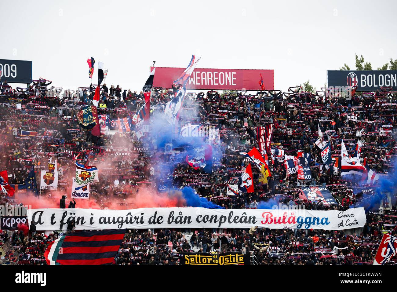 Fans of Bologna FC in sector 'Curva Giacomo Bulgarelli' (also known as ...
