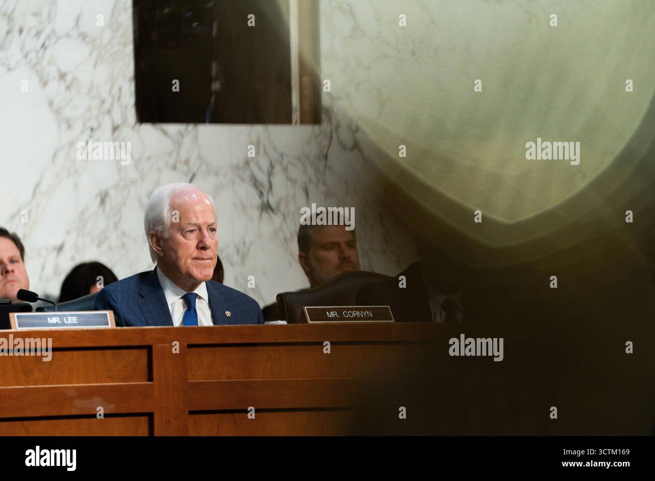 Sen. John Cornyn, R-Texas, at an oversight hearing before the Senate Judiciary Committee, on ...