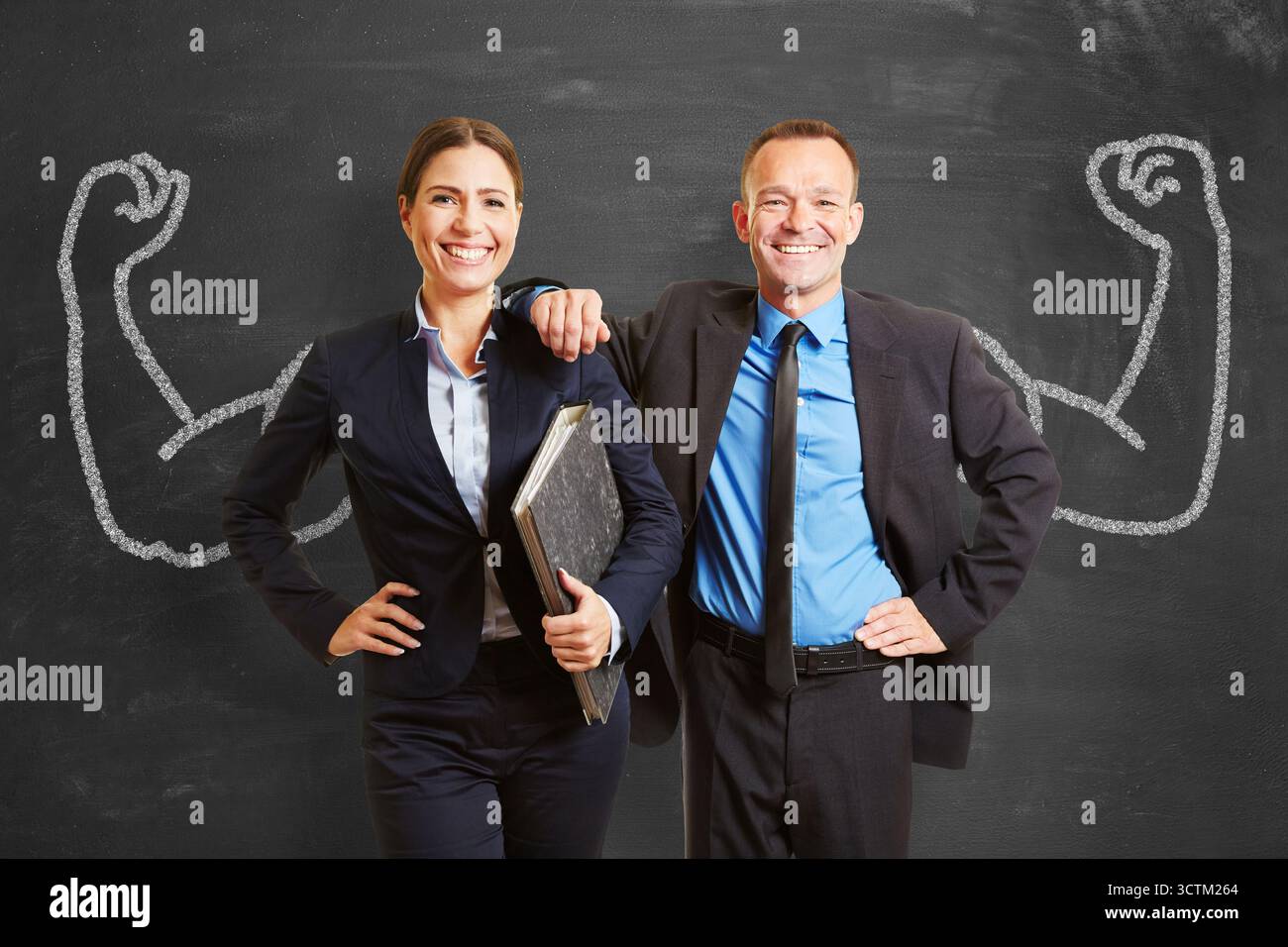 Strong team couple colleagues hi-res stock photography and images - Alamy