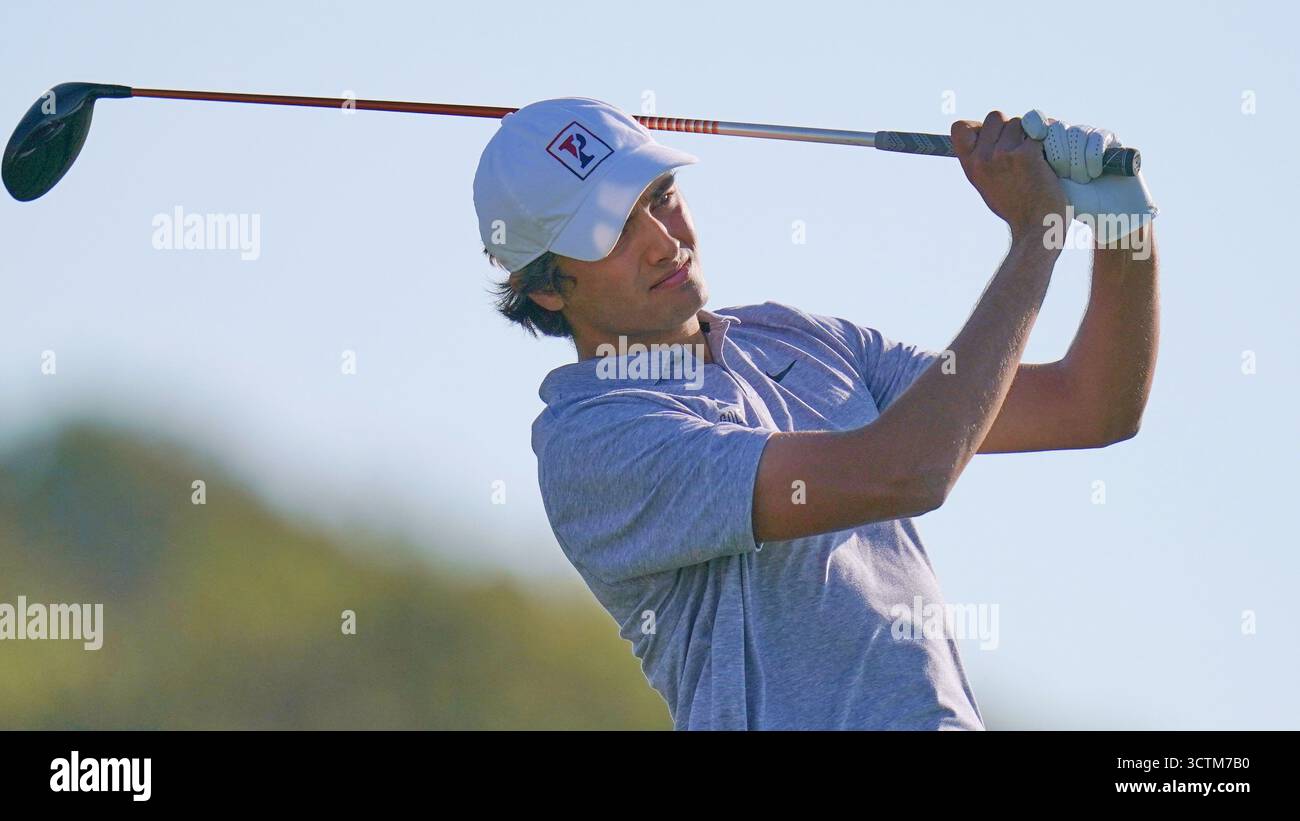 Max Fonseca, of the University of Pennsylvania, tees off during the ...