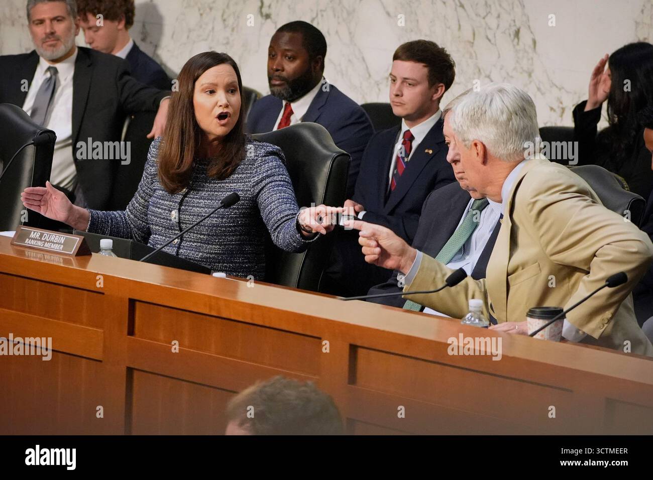 Sen. Ashley Moody, R-Fla., left, and Sen. Sheldon Whitehouse, D-R.I ...