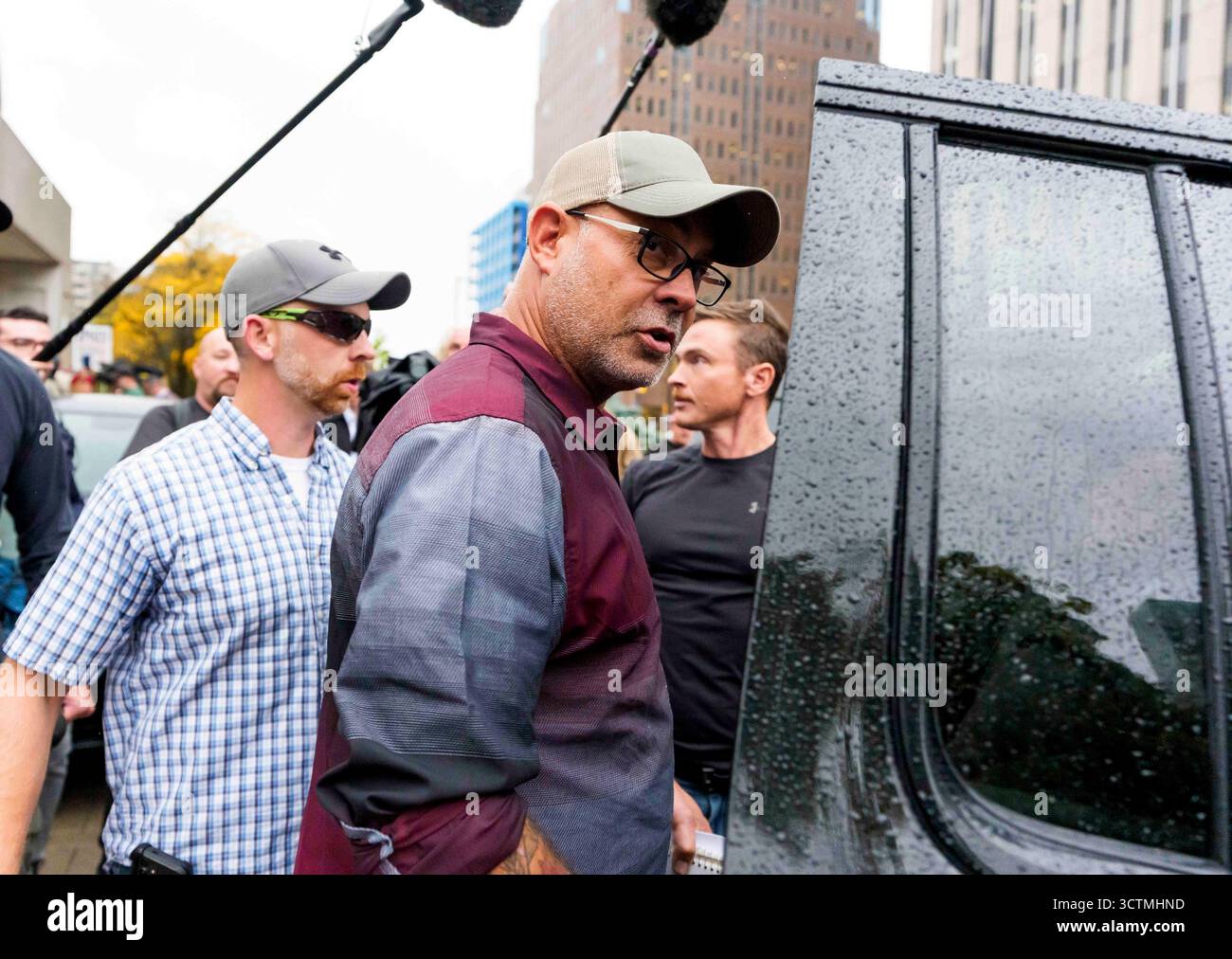 Chris Barber gets into a vehicle as he leaves the courthouse in Ottawa ...