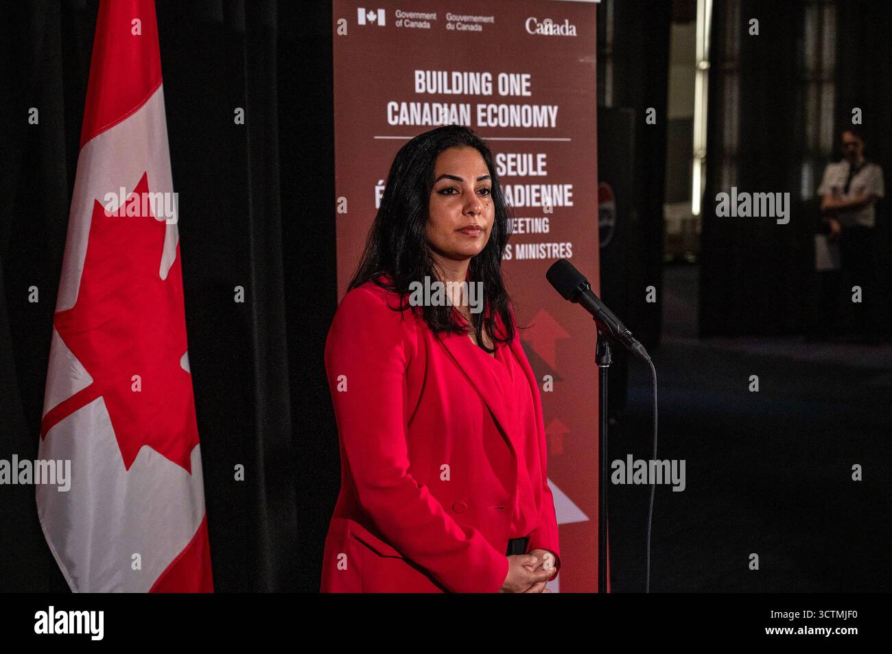 B.C. Attorney General Niki Sharma speaks to media prior to the First ...