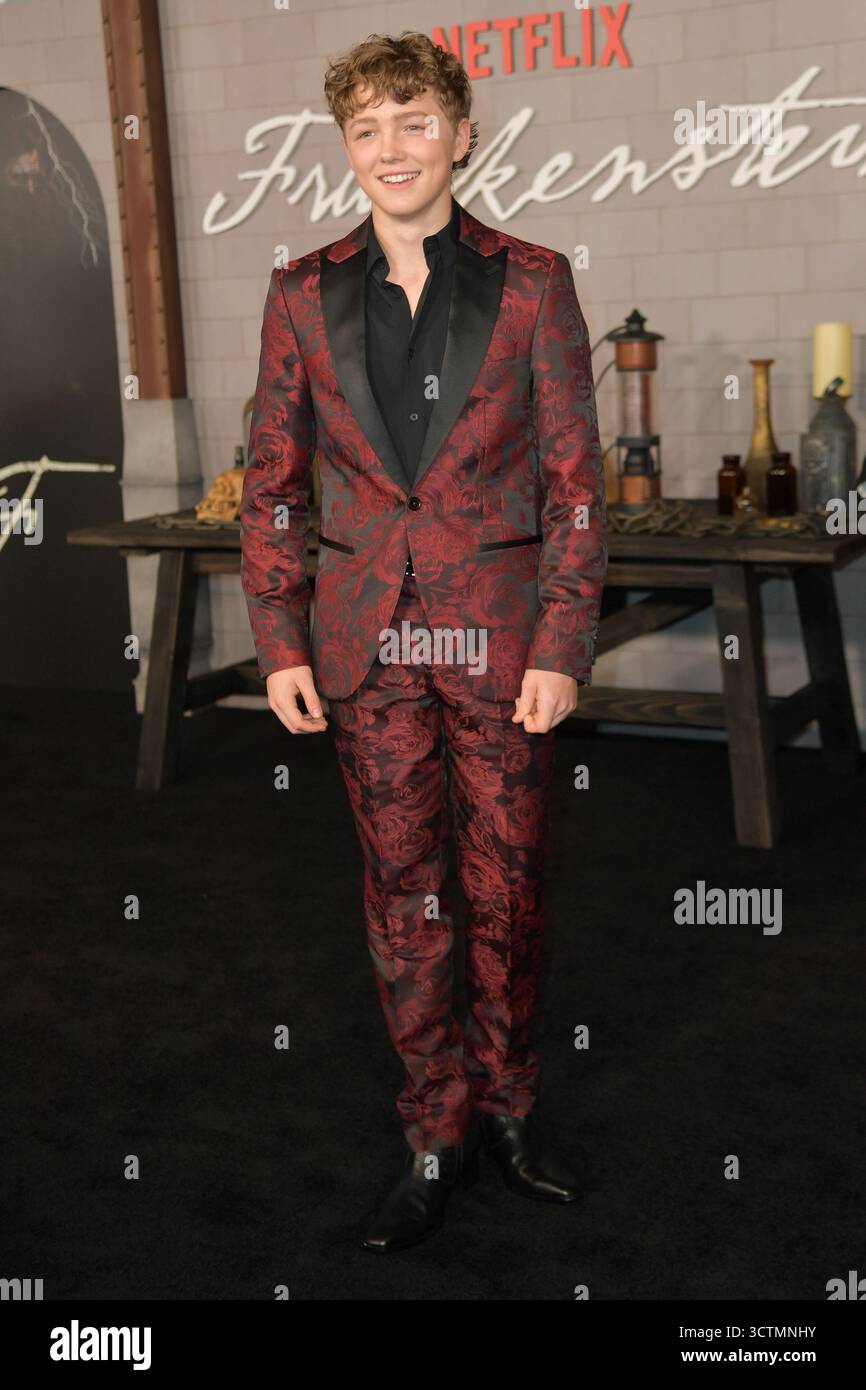 Christian Convery arrives at the premiere of "Frankenstein" on Monday ...