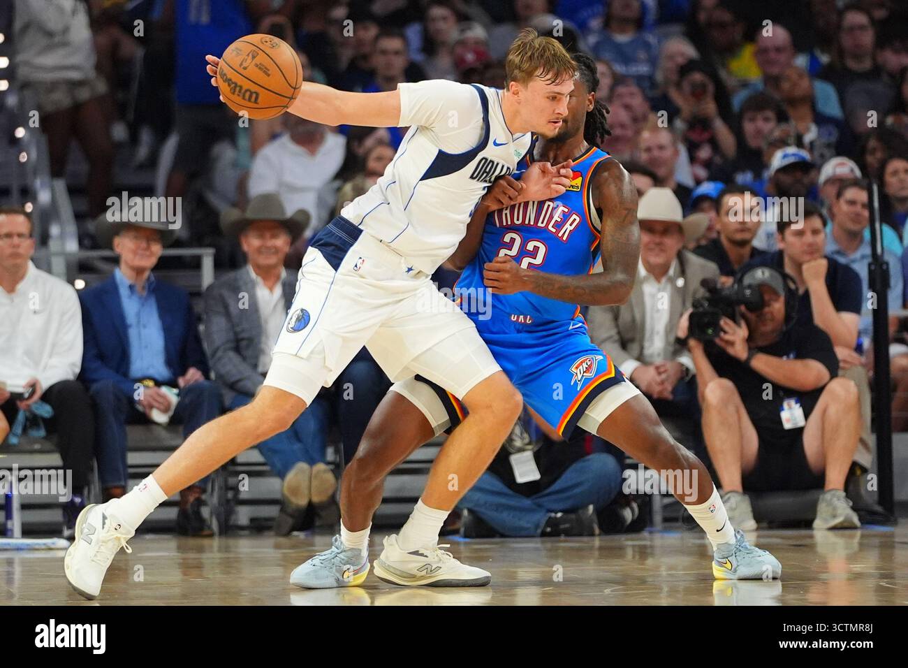 Dallas Mavericks forward Cooper Flagg dribbles against Oklahoma City ...