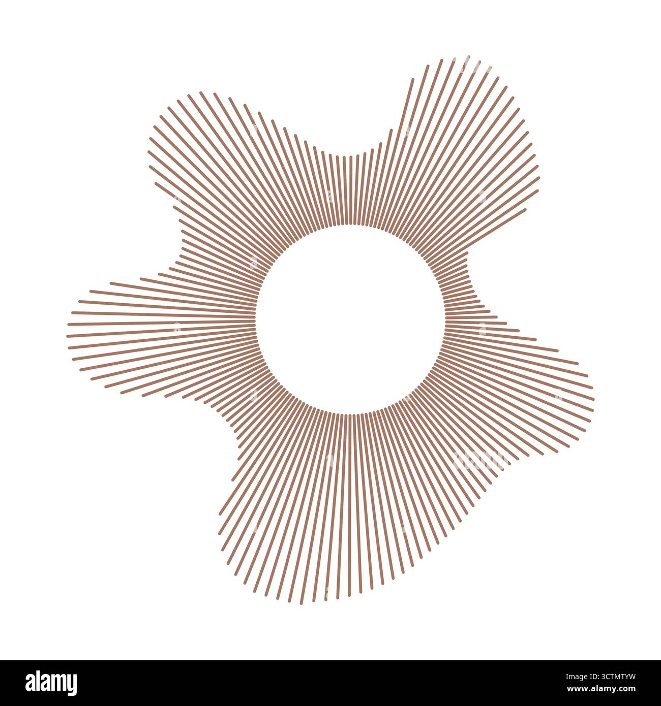 Circular wave, sound lines. Radial thin rays. Sound ring mockup ...