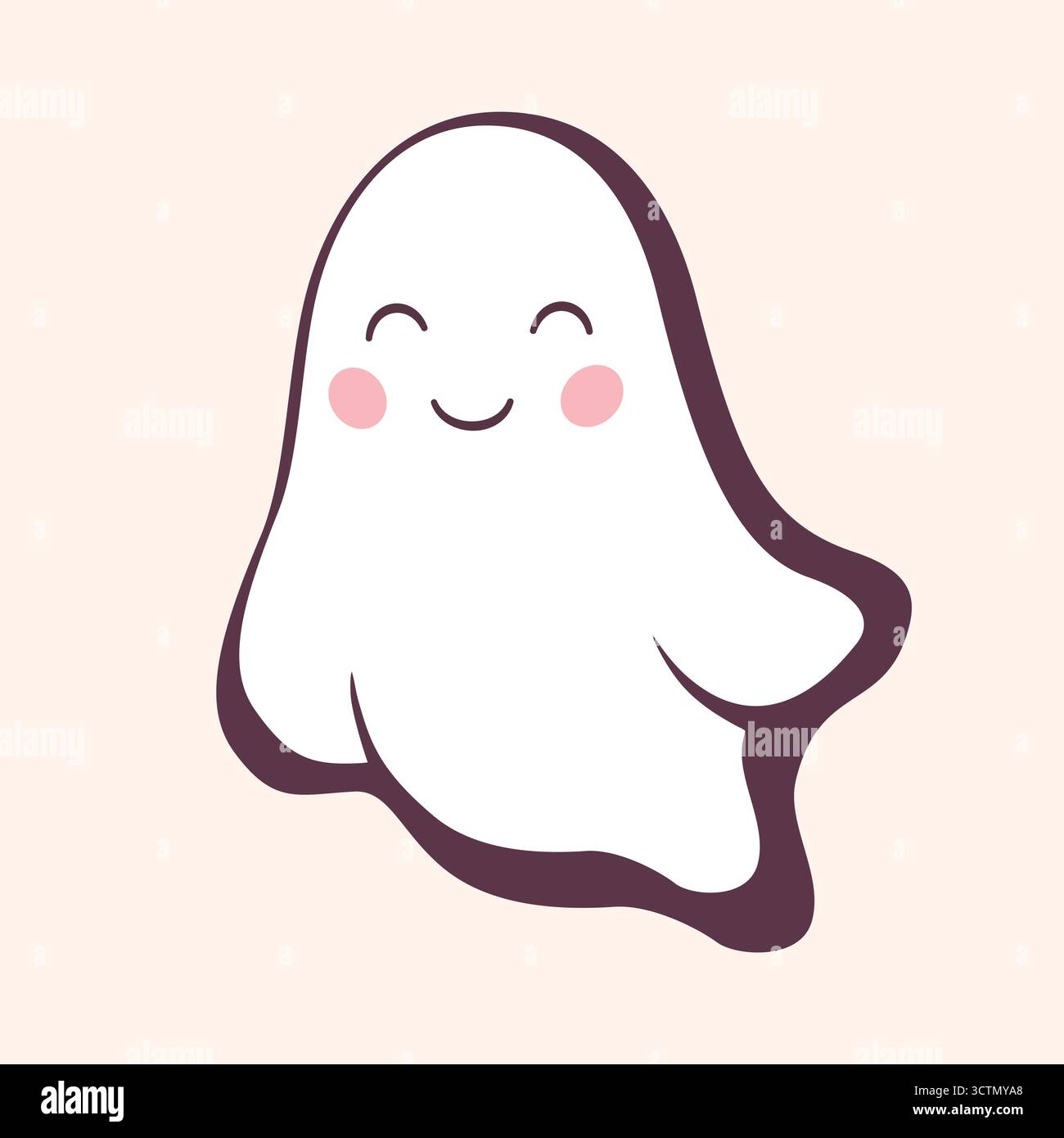 Cute Simple Cartoon Ghost. Vector illustration Stock Vector Image & Art ...
