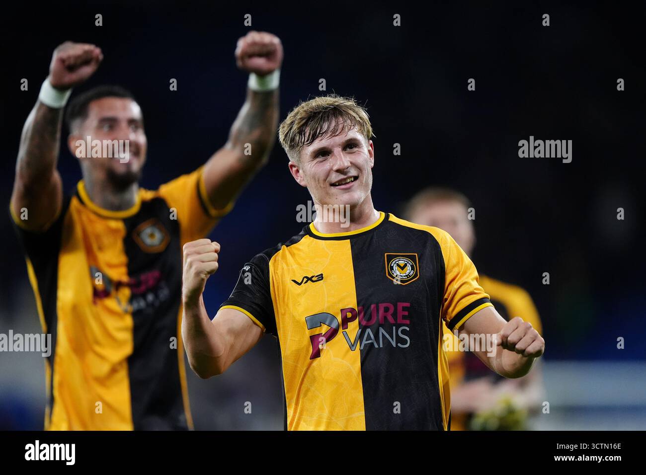 Newport County's Tom Davies celebrates after the Vertu Trophy Southern ...