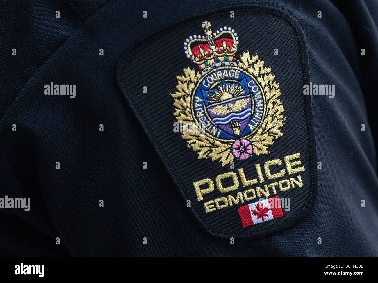 Edmonton Police badge seen in Edmonton, Friday, Sept. 19, 2025. THE ...