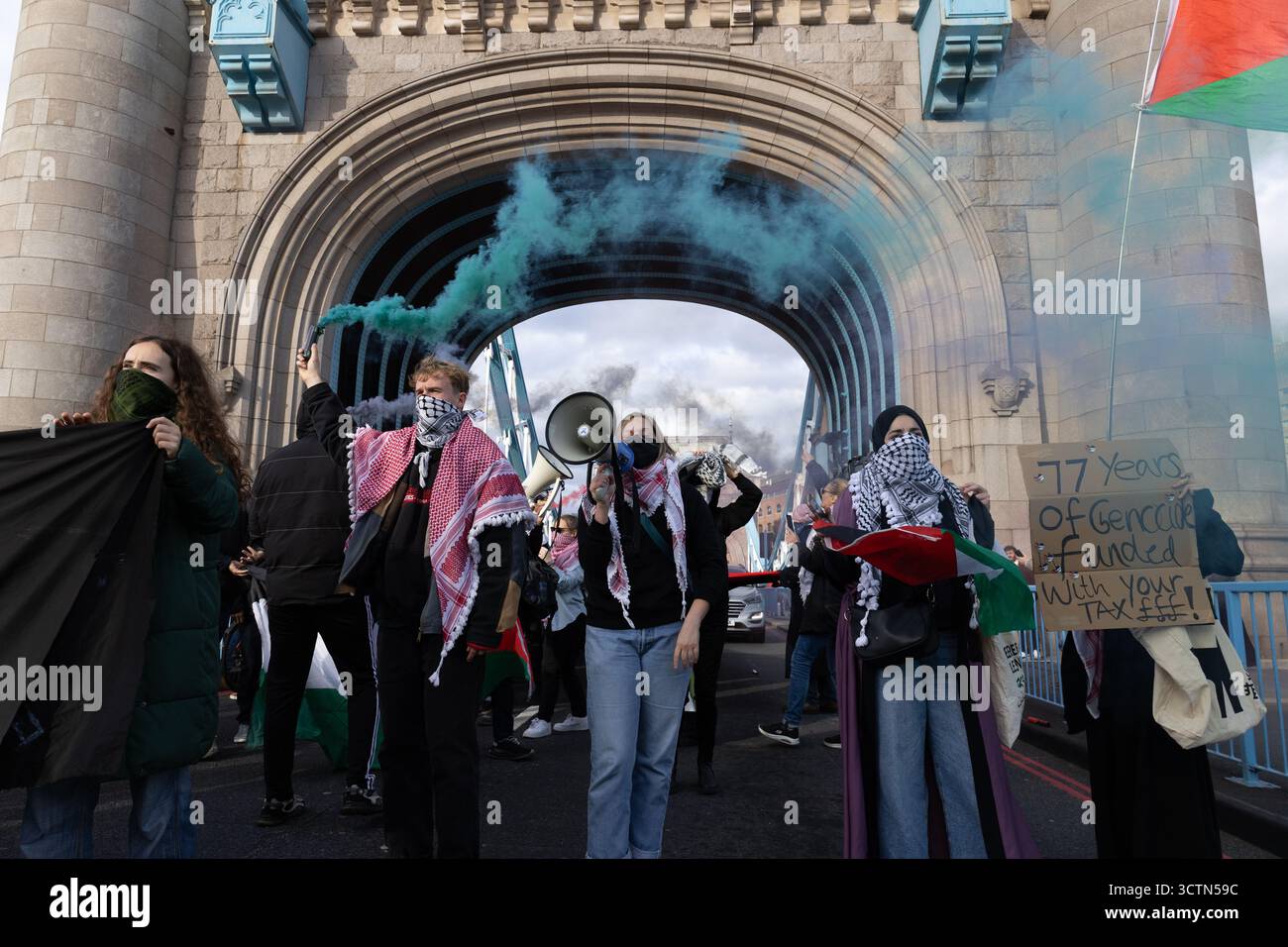 Youth Demand Block Tower Bridge Stock Photo - Alamy