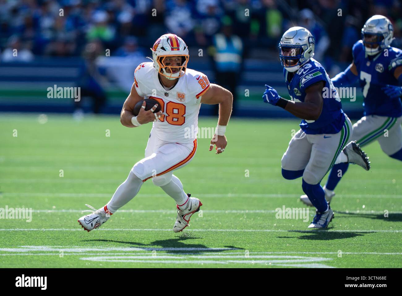 Tampa Bay Buccaneers tight end Cade Otton (88) runs after a reception ...