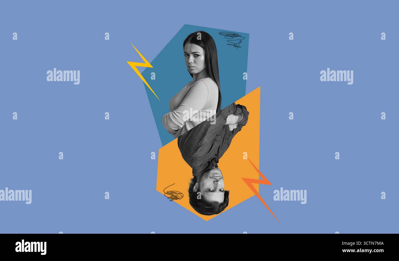 Creative Collage Highlighting Contrasting Emotions Through Black and ...