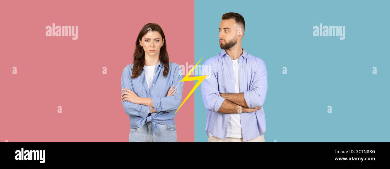 Relationship Disagreement Collage Showing Emotion and Distance Between ...