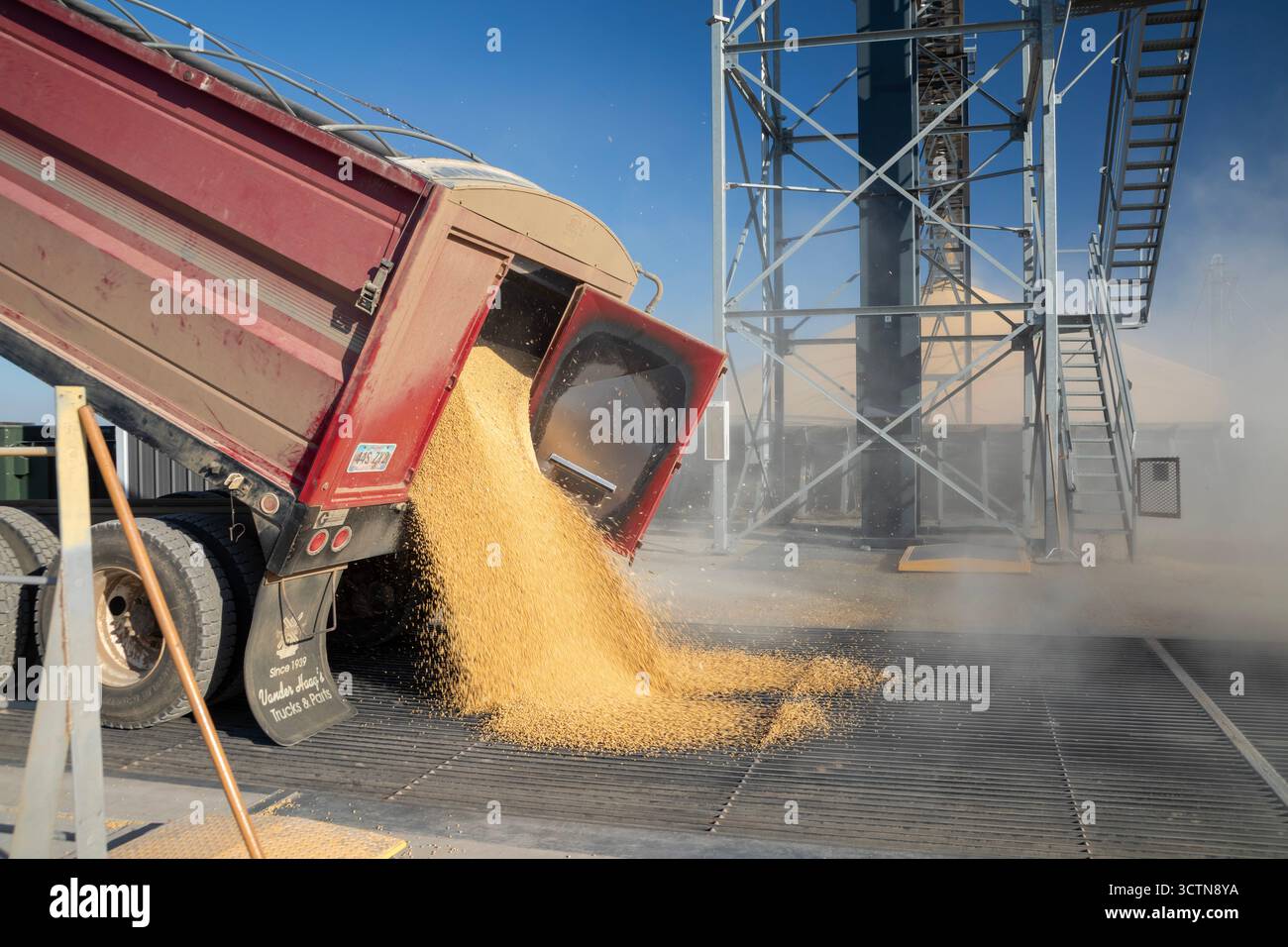 Corn unloading grain elevator hi-res stock photography and images - Alamy