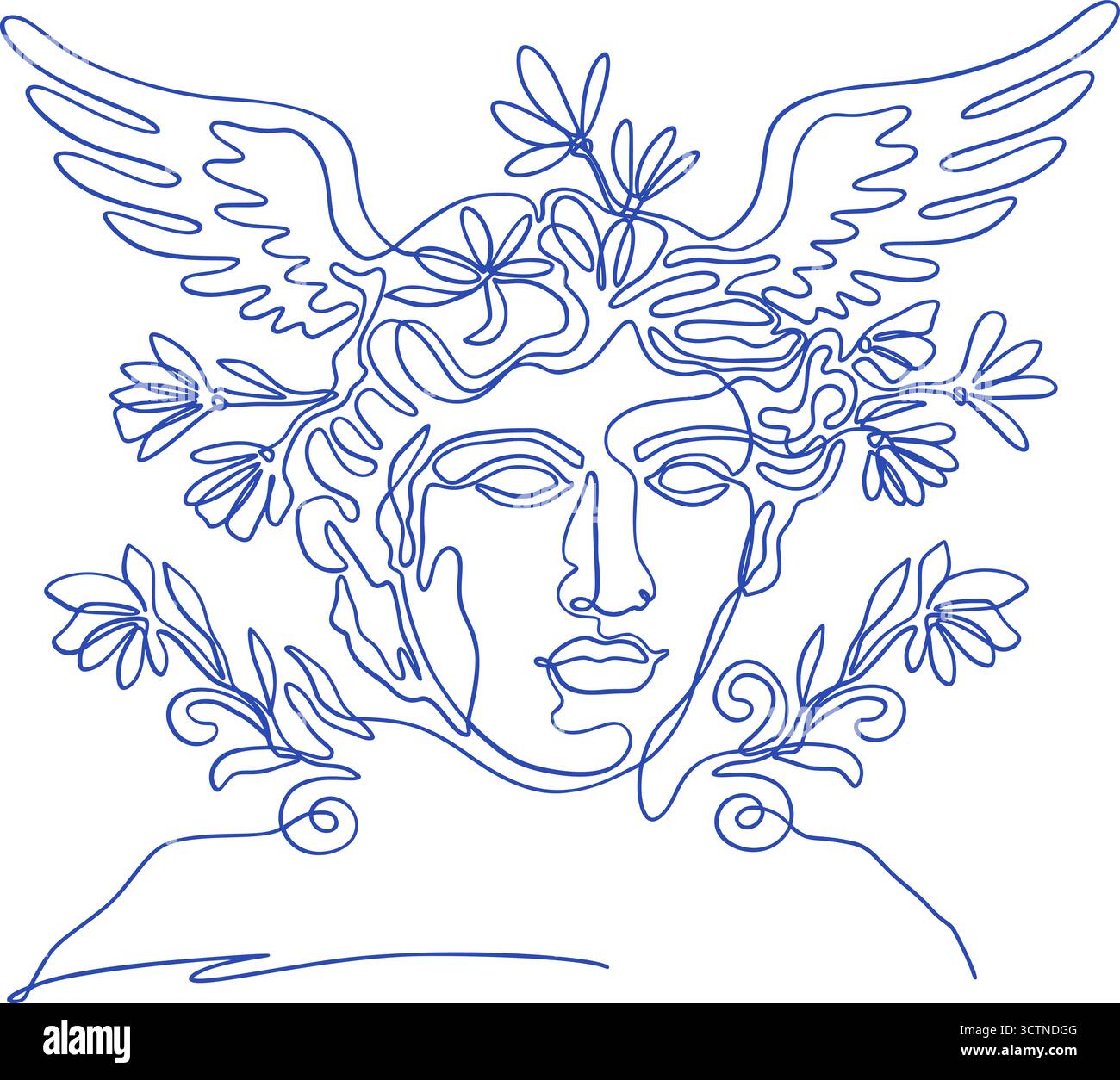 Greek Mythology Hermes Line Art God Of Speed Travel Trade Ancient God ...