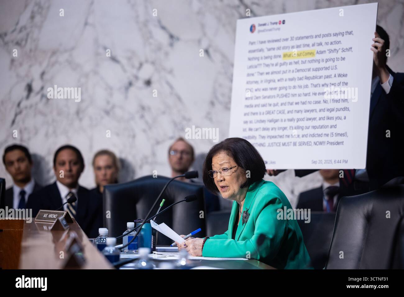 Sen. Mazie Hirono (D-Hawaii) speaks during a Senate Judiciary Committee ...