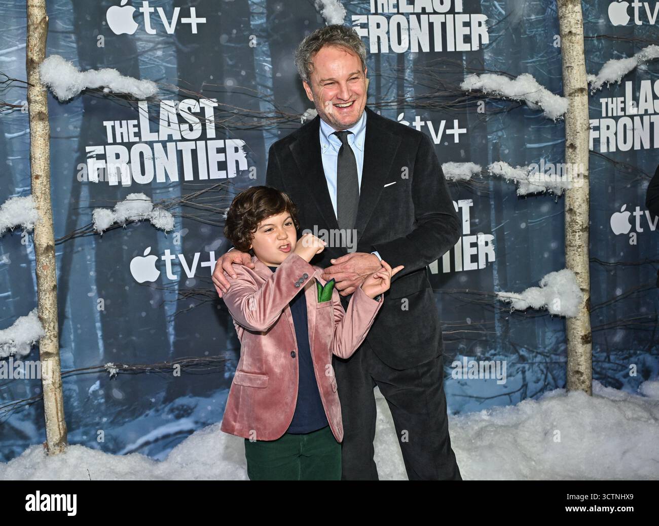 Luca Carl Thunberg, left, and Jason Clarke attend the world premiere of ...