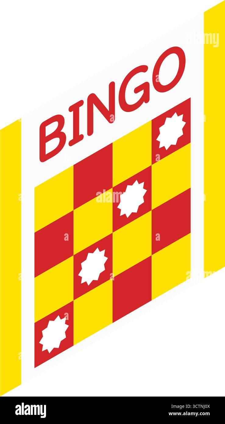 Simple isometric icon of a row of bingo cards, Vector Illustration ...