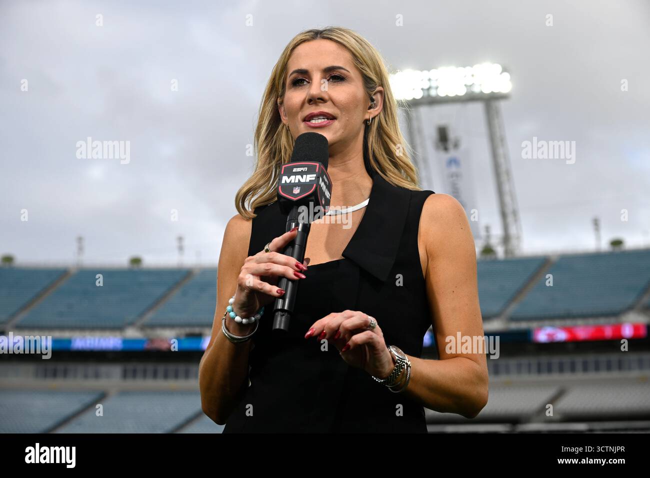 ESPN Monday Night Football sideline reporter Laura Rutledge broadcasts ...