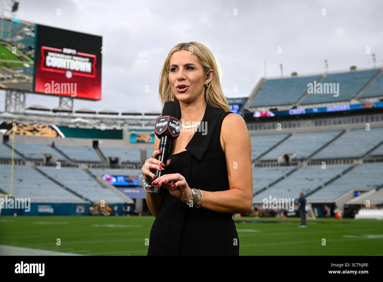 ESPN Monday Night Football sideline reporter Laura Rutledge broadcasts ...