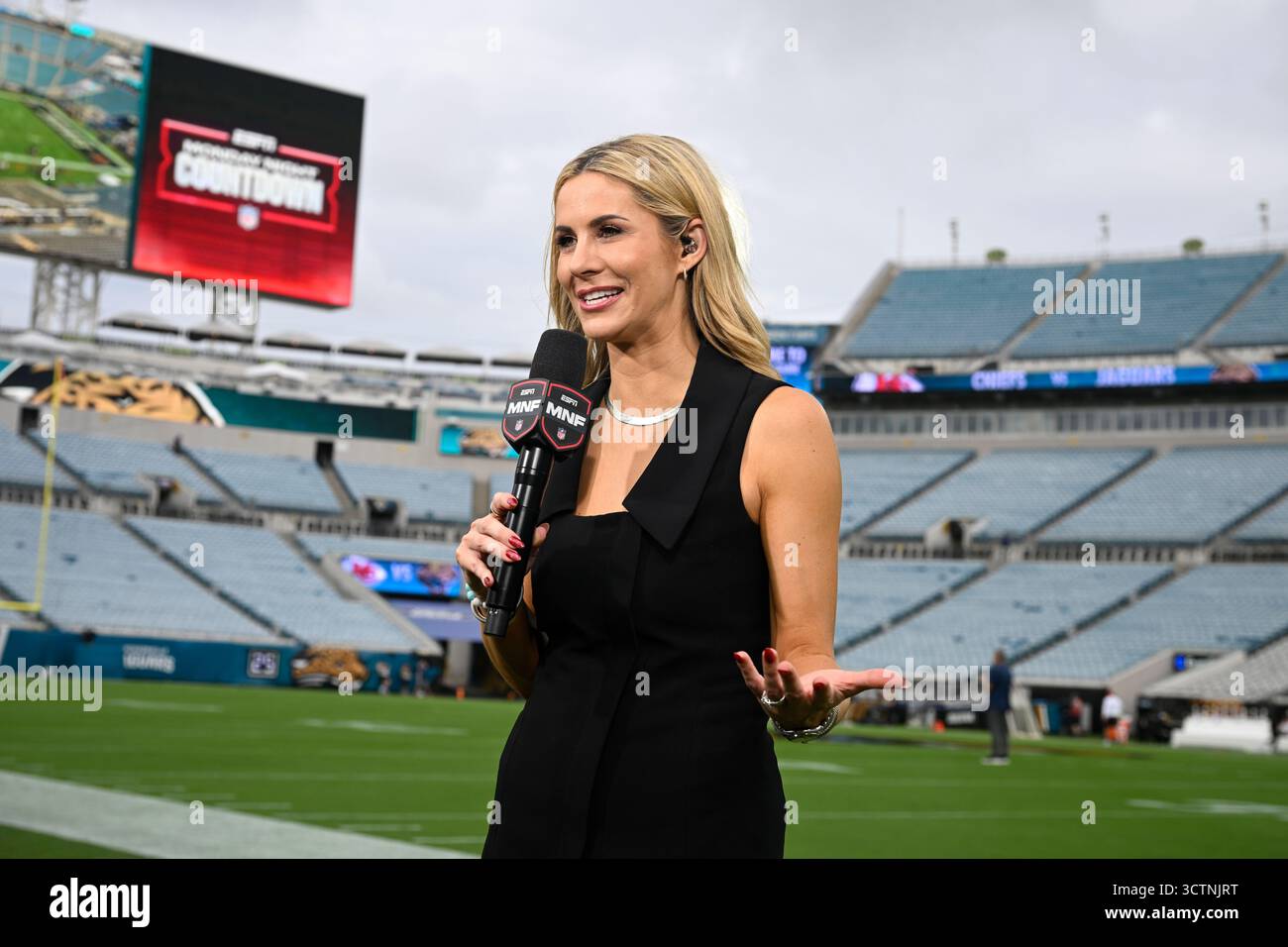 ESPN Monday Night Football sideline reporter Laura Rutledge broadcasts ...